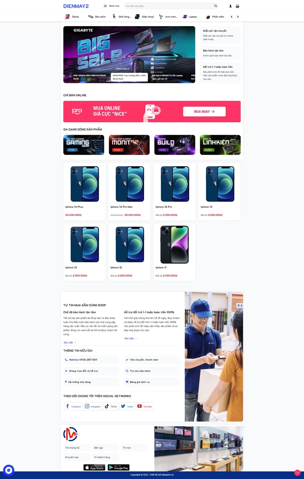 Website điện máy ĐM02 - Maxweb